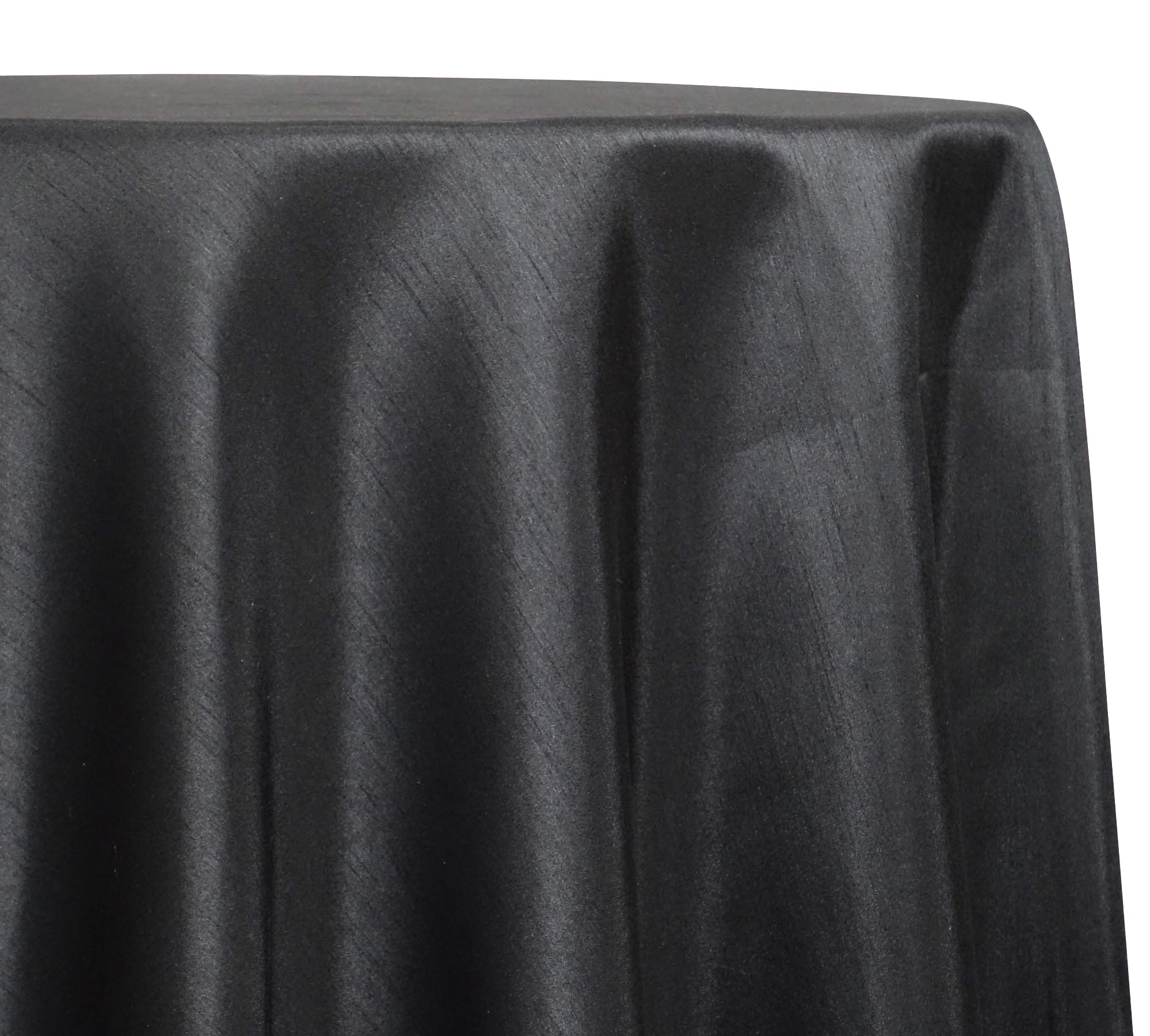Shantung Satin (Reversible) Table Linen in Black