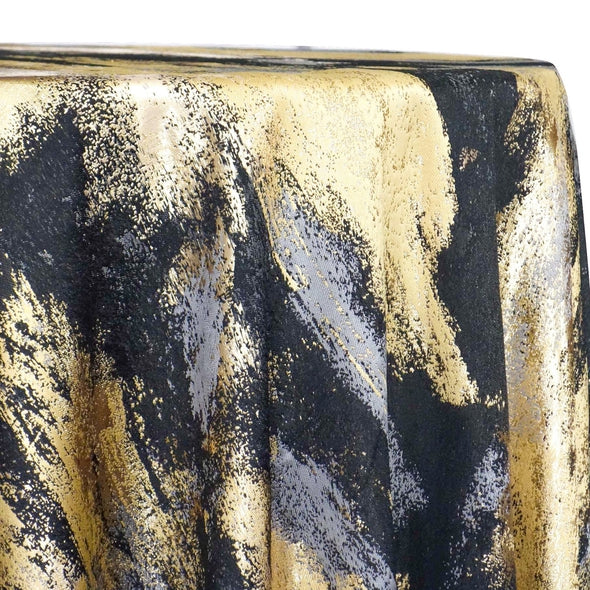 Element Jacquard Table Linen in Black and Gold