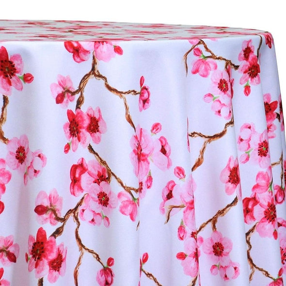 Cherry Blossom Poly Print Table Linen