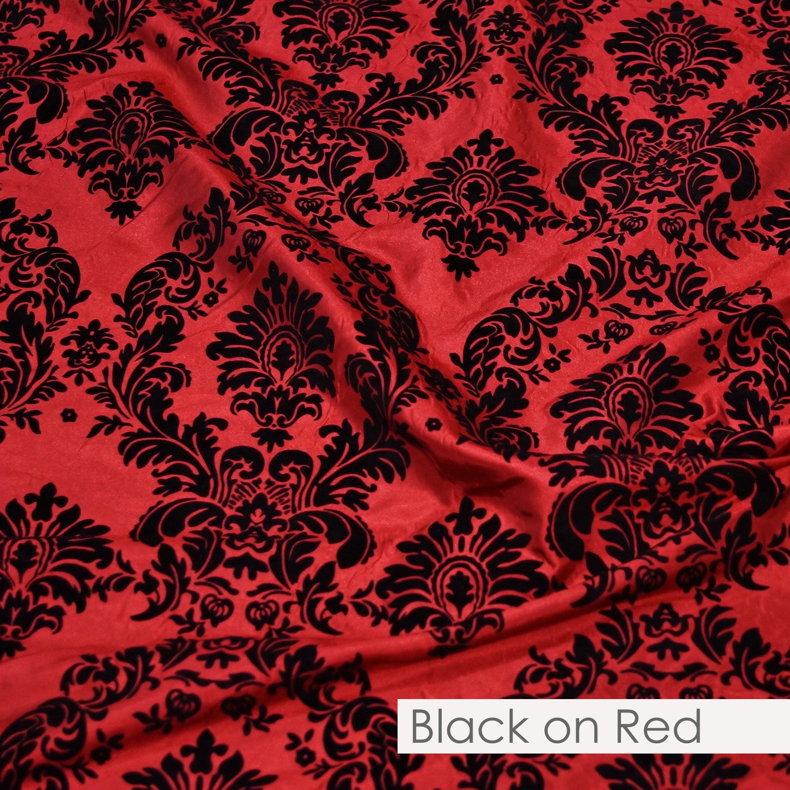 Red And Black Damask Fabric