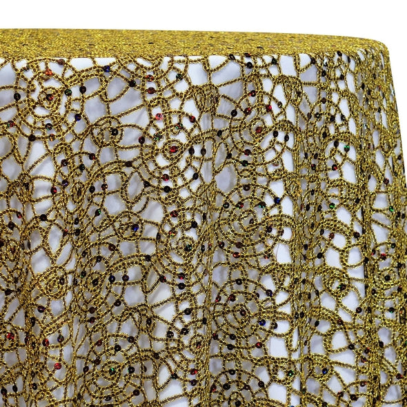 Flower Chain Lace Table Linen in Brown and Gold – Urquid Linen