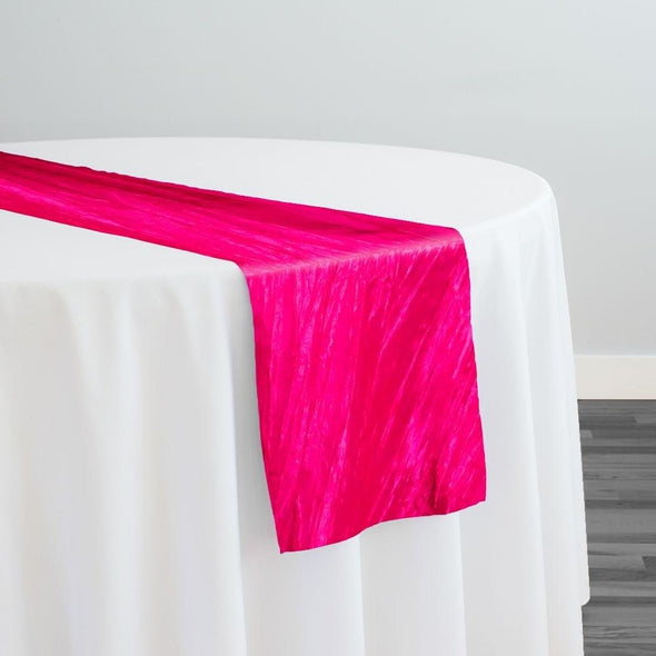 Accordion Taffeta Table Runner in Hot Pink