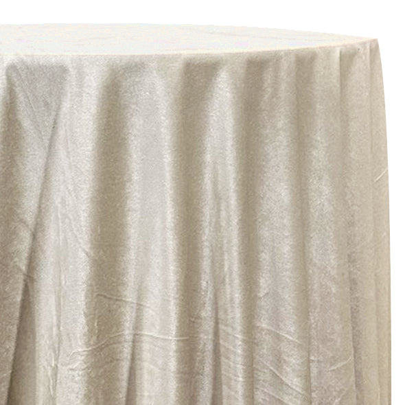 Luxury Plush Velvet Table Linen in Ivory