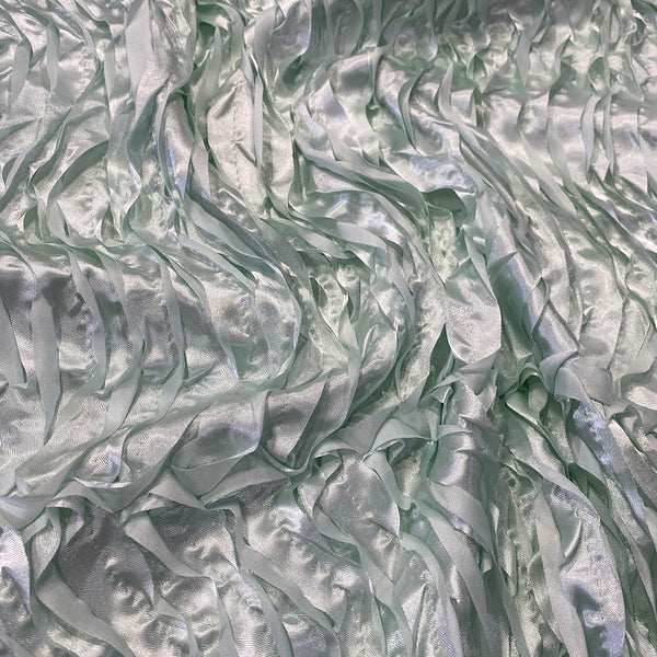 Austrian Wave Satin Table Linen in Mint