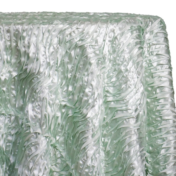Austrian Wave Satin Table Linen in Mint – Urquid Linen