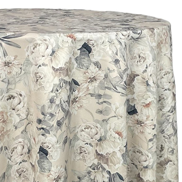 Floral Dusk (Poly Print) Table Linen in Ivory – Urquid Linen