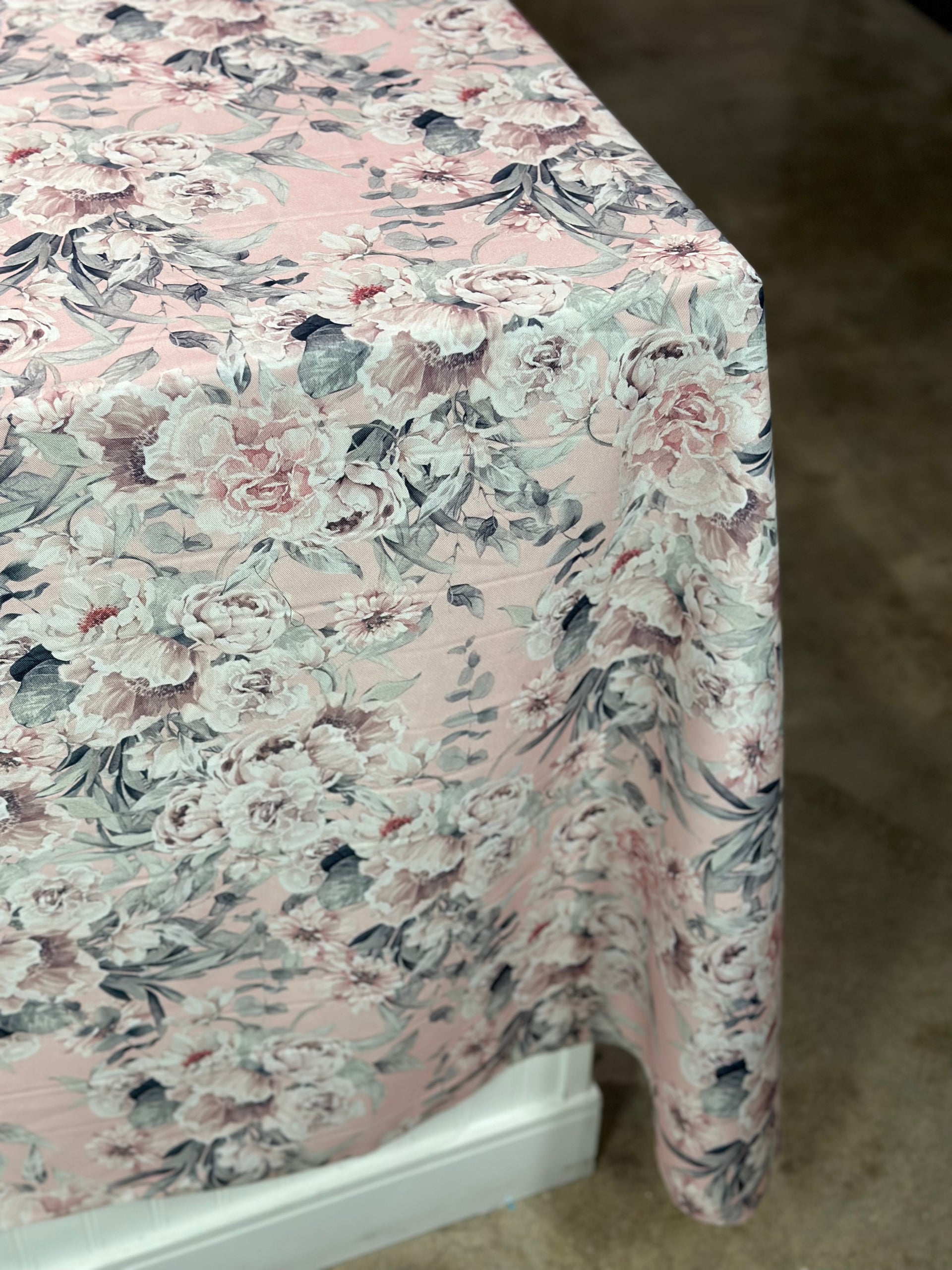 Floral Dusk (Poly Print) Table Linen in Blush – Urquid Linen
