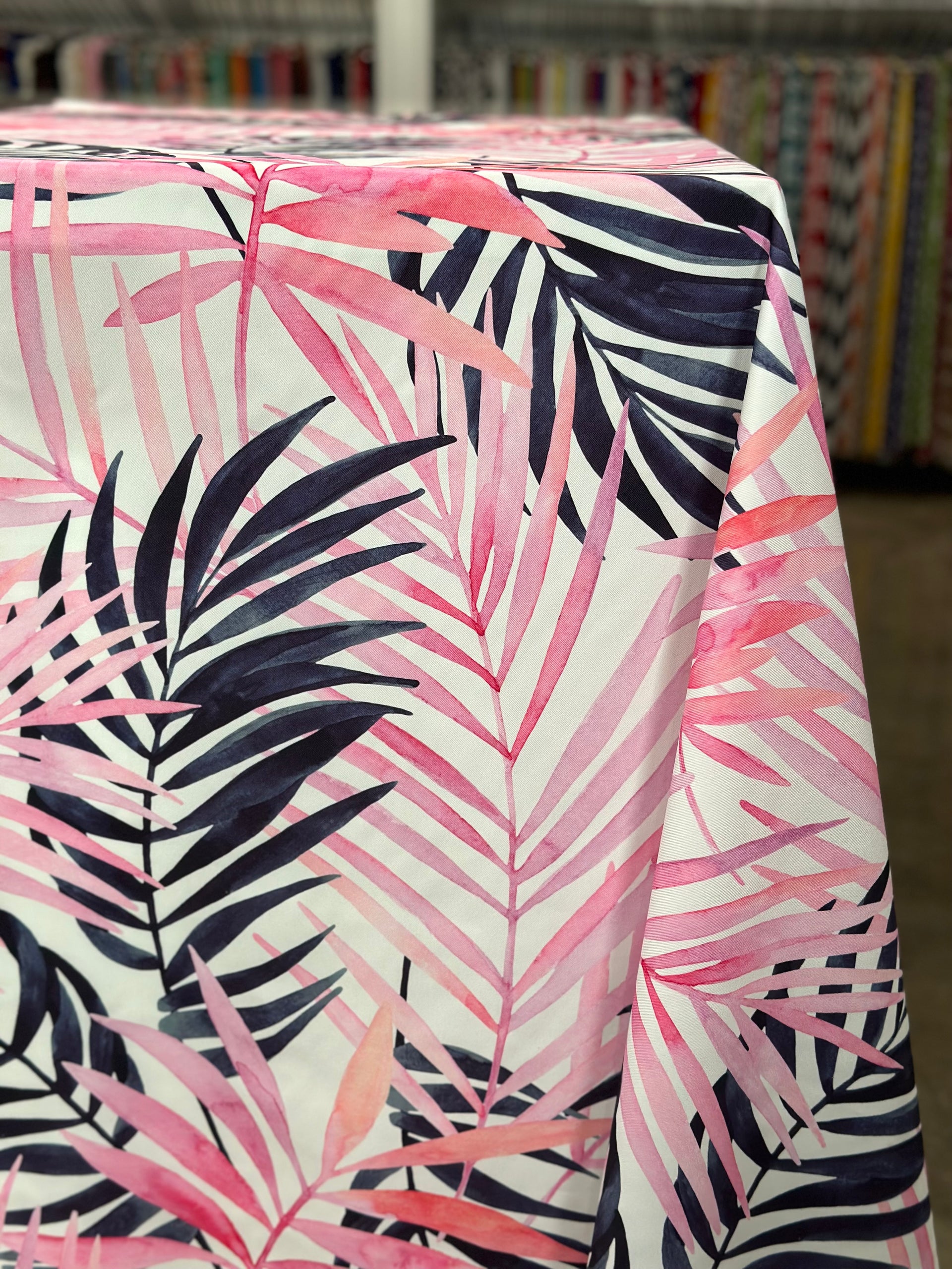 Pink Botanical (Poly Print) Table Linen – Urquid Linen