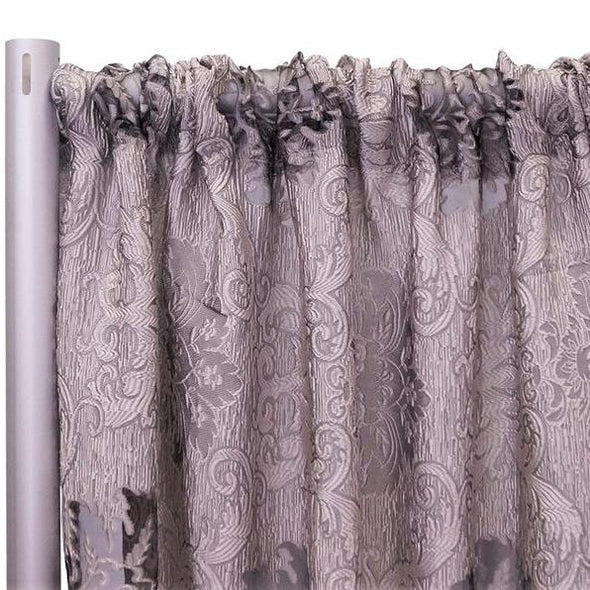 Regency Damask Sheer Drapery Panels (118" Wide) / 5 Colors – Urquid Linen