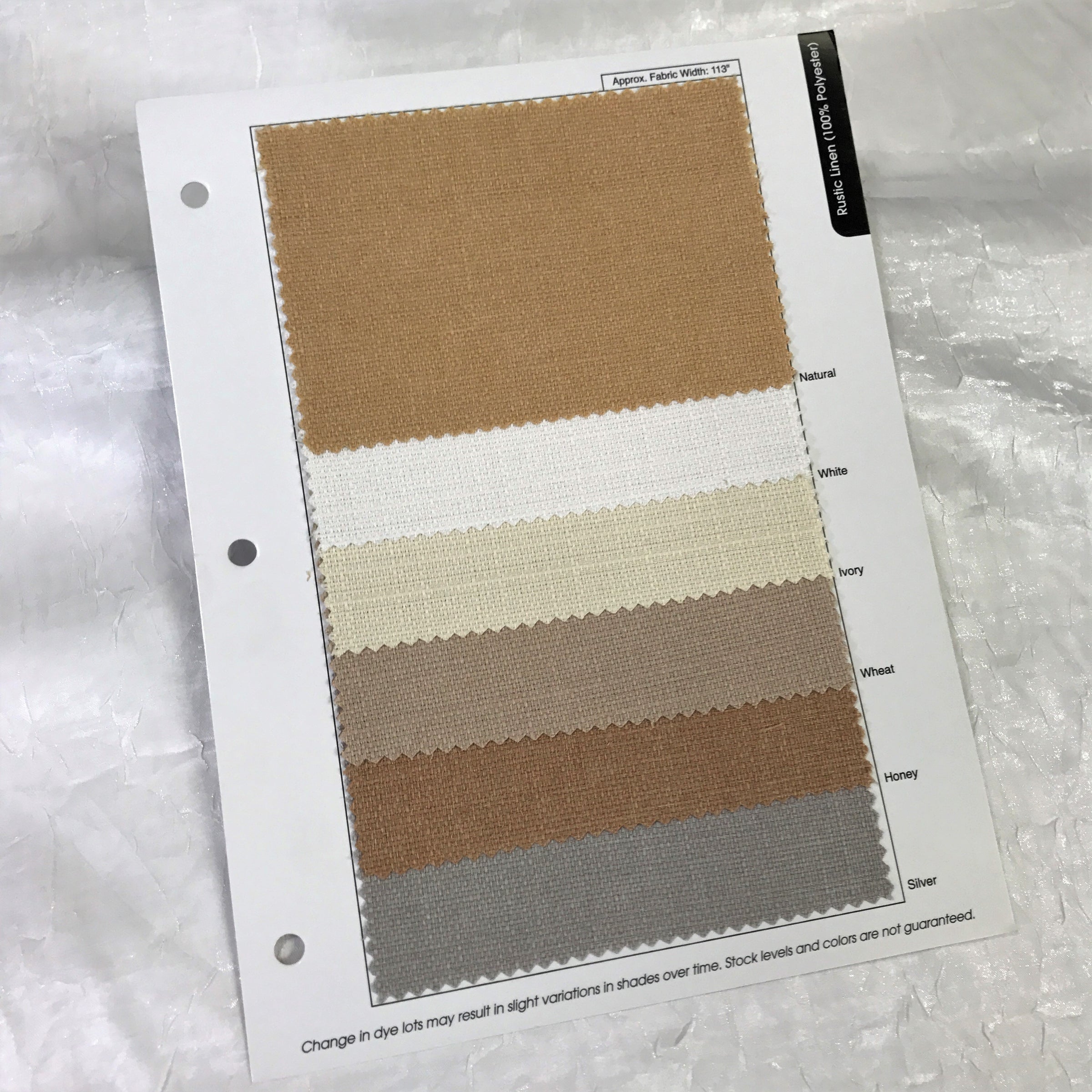 Rustic Linen Color Card