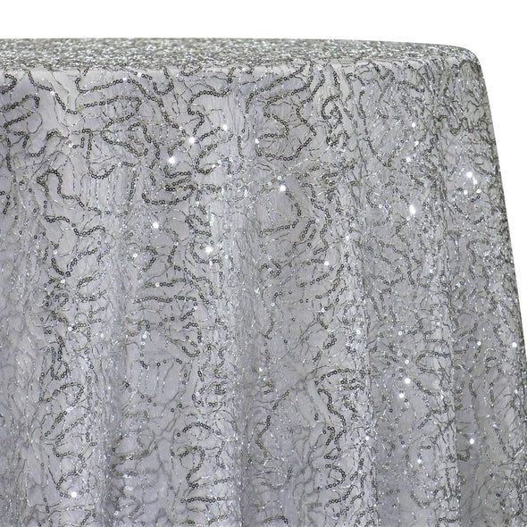 Bedazzle Table Linen in Silver and White – Urquid Linen