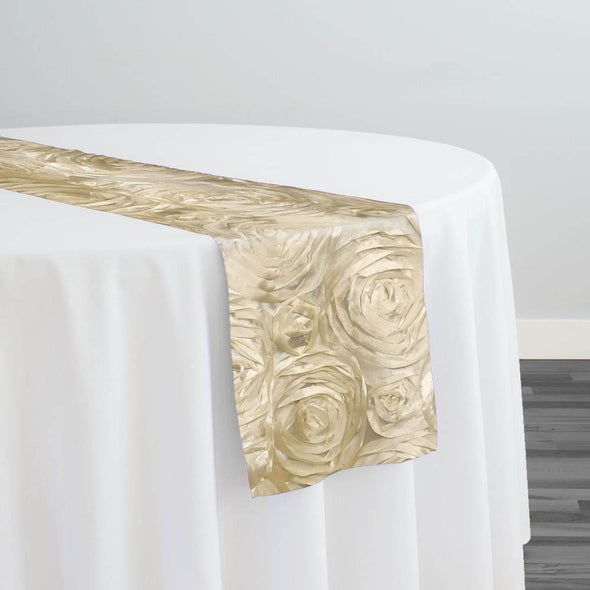 Rose Satin (3D) Table Runners | Urquid Linen