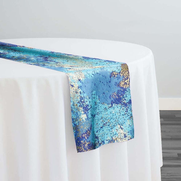 Cascade Jacquard Table Runner in Turquoise – Urquid Linen