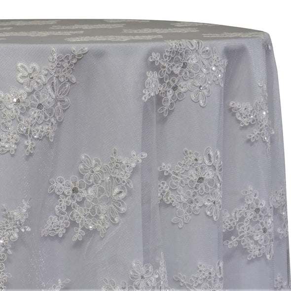 White Lace Overlay Tablecloth