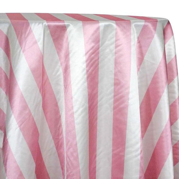 2" Satin Stripe Table Linen in White and Pink – Urquid Linen