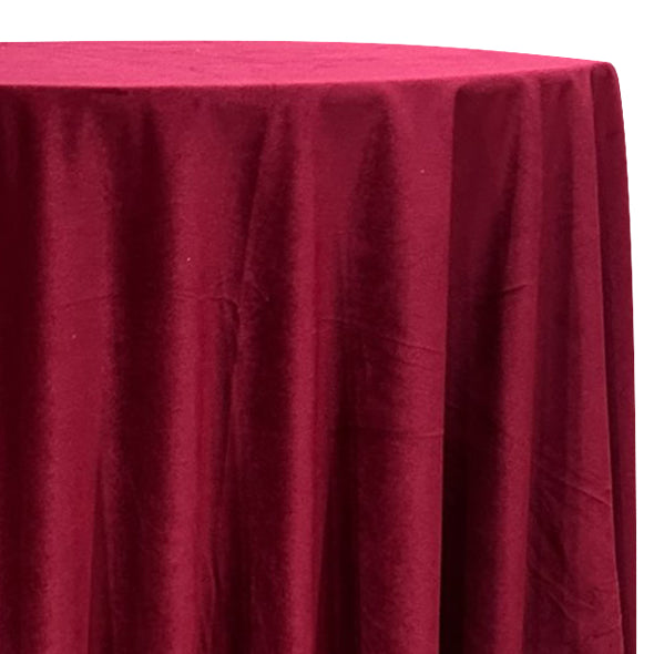 Luxury Plush Velvet Table Linen in Wine