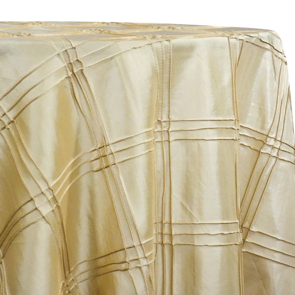Triple Pleat Pintuck Table Linens in Ivory
